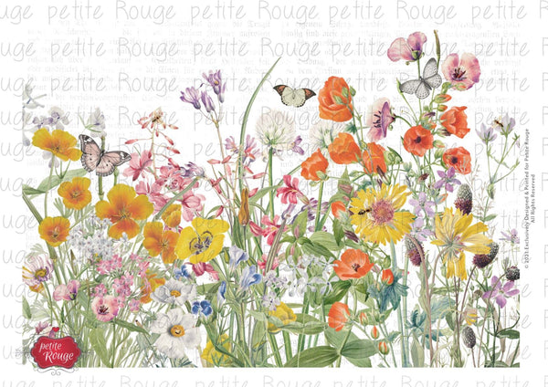 WATERSLIDE TRANSFER A4 - Wild Flowers (PR-WS003) – Petite Rouge Vintage ...